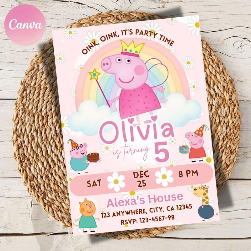 Christmas Card With Pig - Etsy