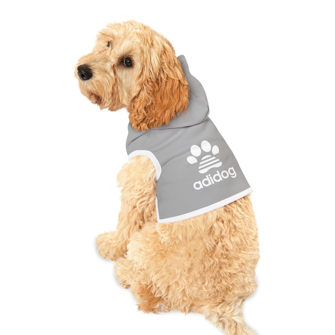 Adidog Paw Logo Pet Hoodie | Grey Dog Hoodie - Etsy