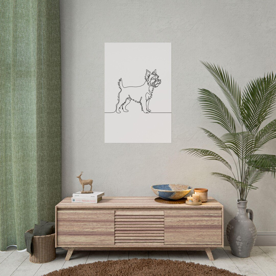 Yorkie Line Art Poster | Rolled Poster - Etsy