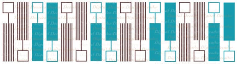 Mid-century Modern Modernist Atomic Space Age Border - Digital Image ...