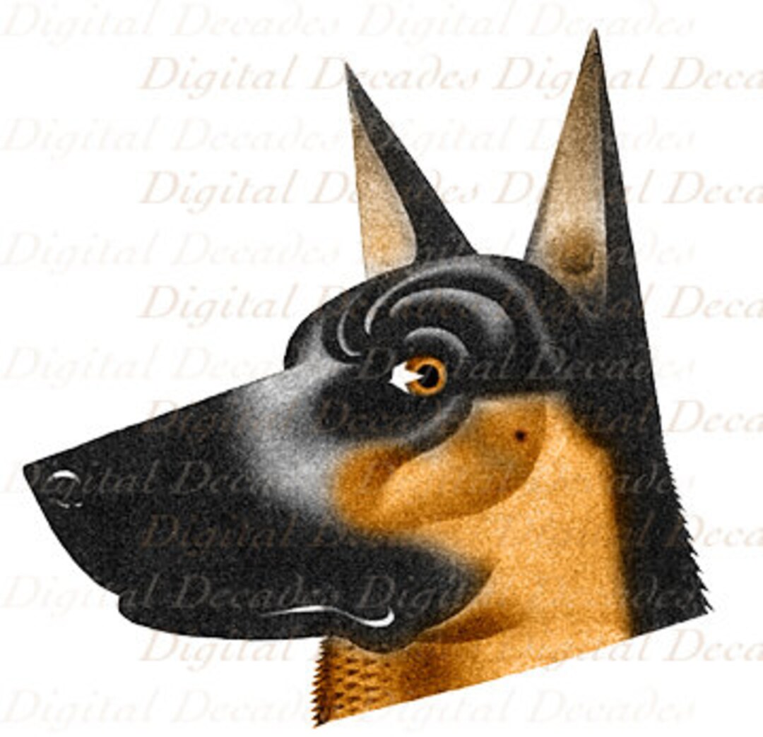 German Shepard Retro Mid-century Puppy Dog - Digital Image - Vintage ...