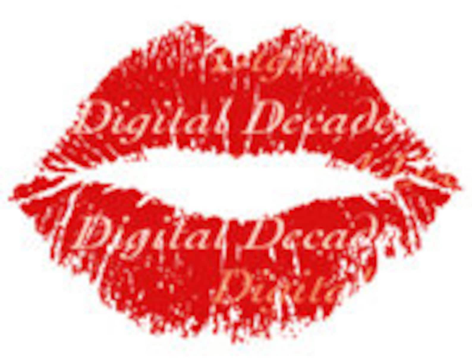 Red Hot Woman Lips Big Wet Kiss Mouth Smooch Pucker Digital - Etsy