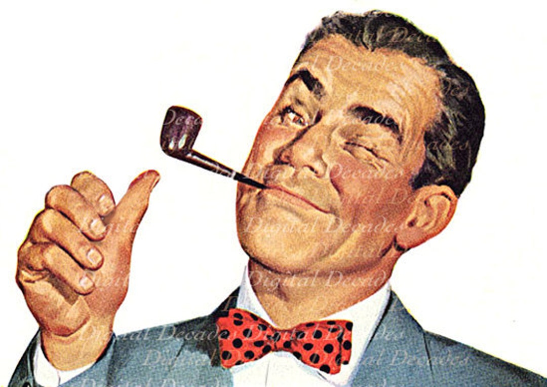 Man Smoking Pipe - Smoke Tobacco Mid-century Father - Digital Image ...