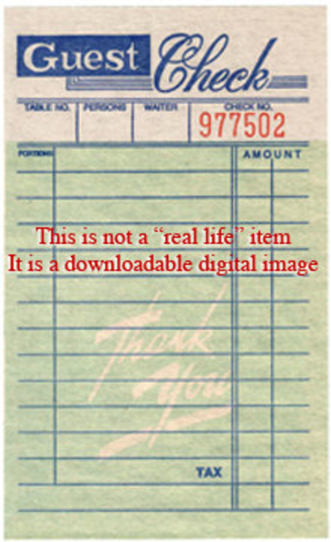 Retro Mid-century Guest Check - Background Texture - Digital Image ...