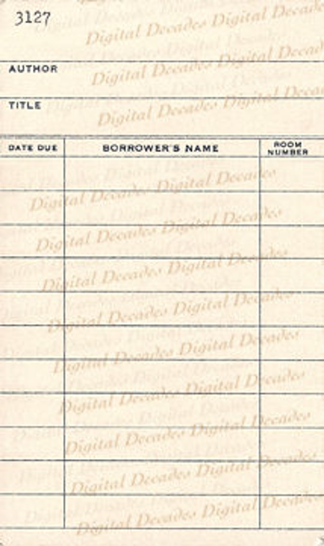 Retro Mid-century Library Card Book - Background Texture - Digital ...