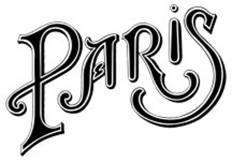 Paris Word Text Font Sign - Digital Image - Vintage Art Illustration - Etsy