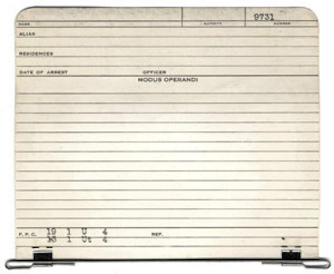 Arrest Sheet Mug Shot Rap Card Book Em Crime Police Detective ...