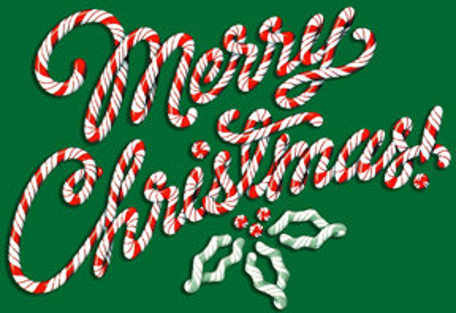 Merry Christmas Candy Cane Words Mid-century Modern Digital Image ...