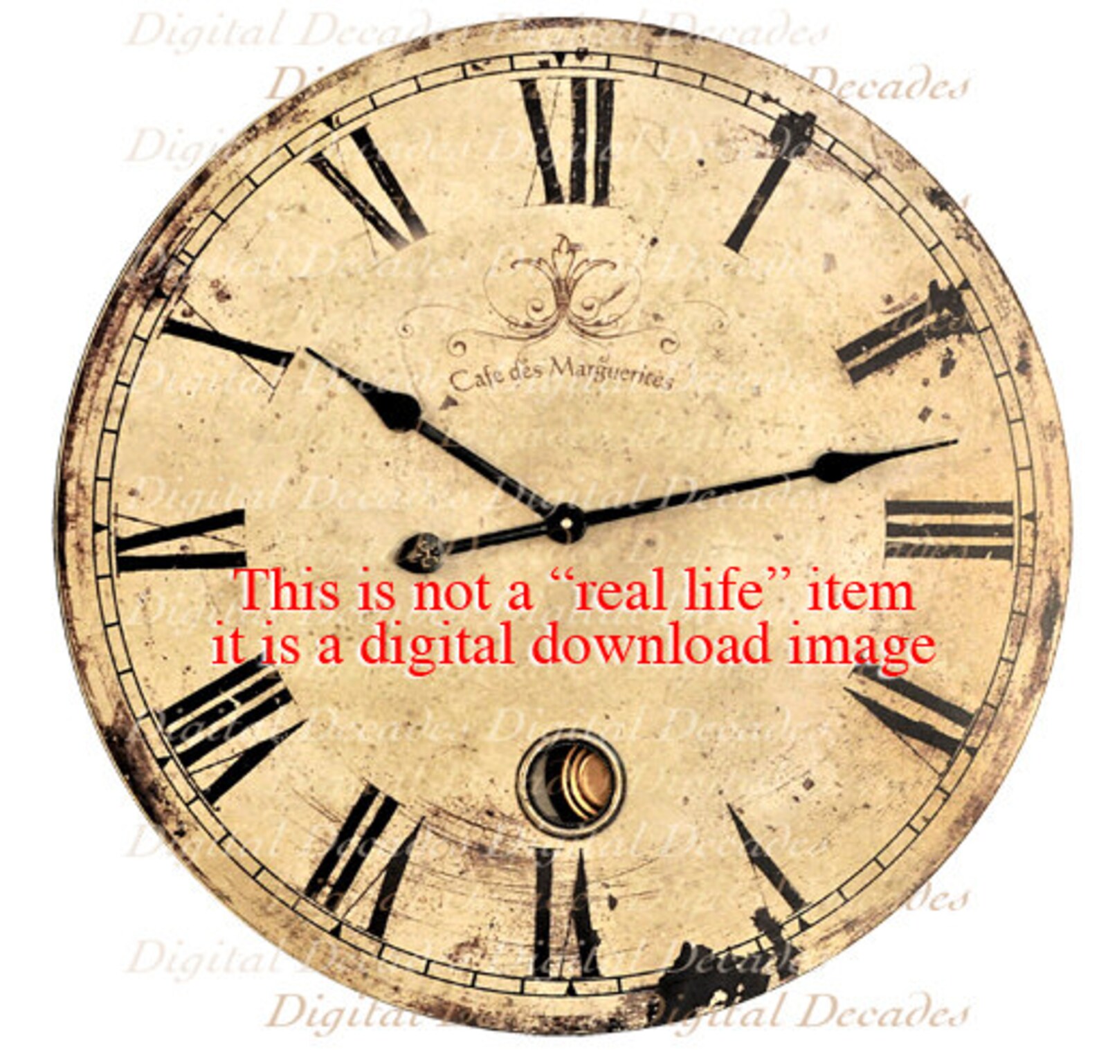 Old Clock - Time Shabby Rustic Distressed French Country - Digital ...
