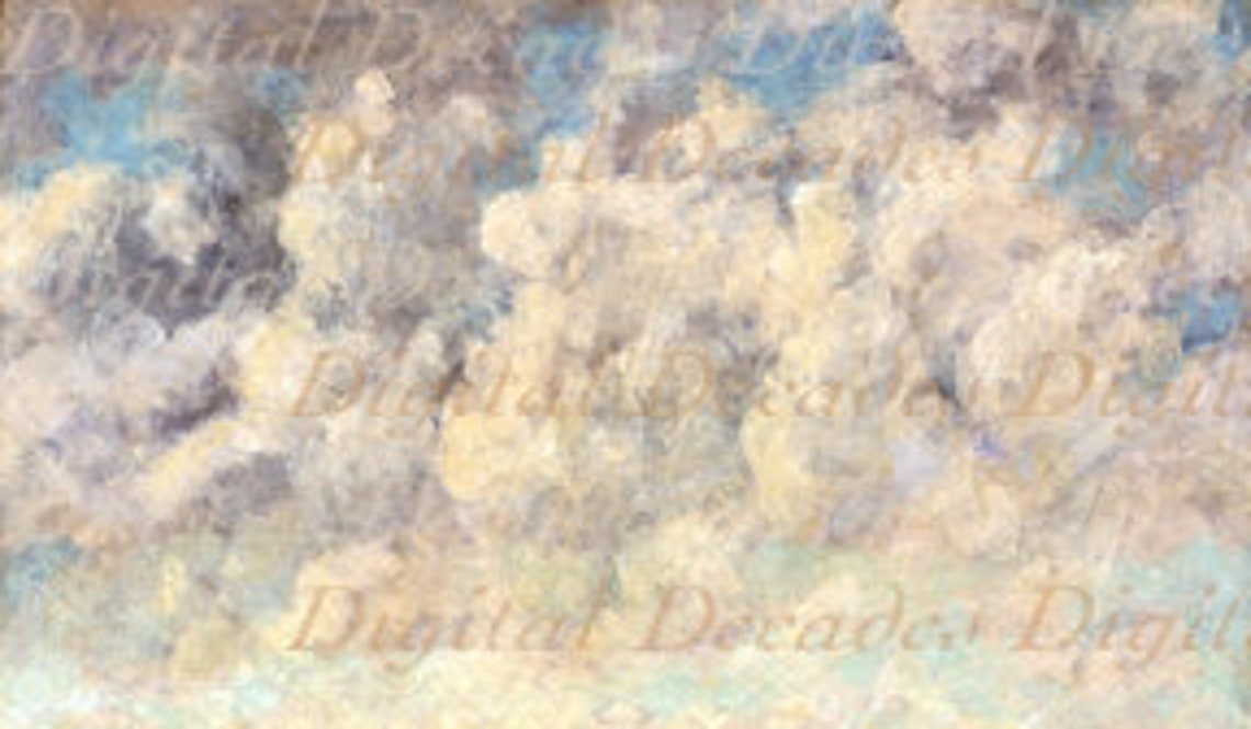 Renaissance Clouds Painting Background Cracked Craquelure Crazed Patina ...