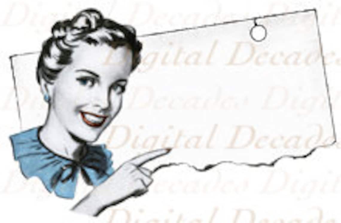 Retro Cartoon Comic Woman - Vintage Art Illustration - Digital Image ...