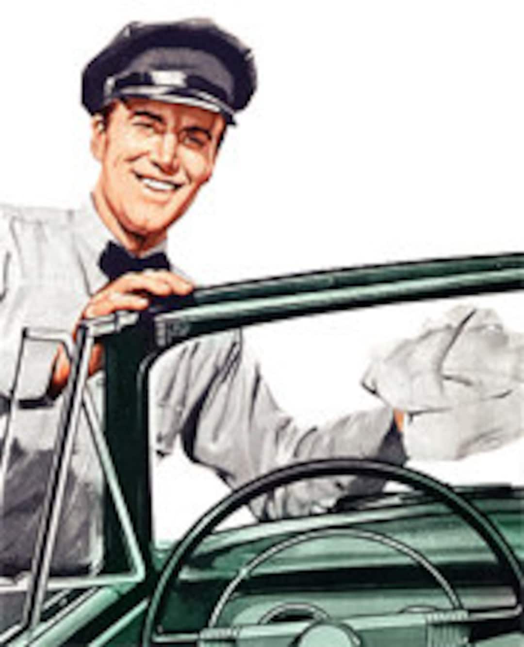 Gas Station Attendant Service Man - Digital Image - Vintage Art ...