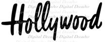 Mid-century Hollywood Word Text Digital Image Vintage Art Illustration ...