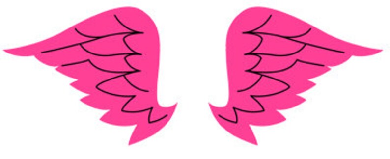 Pink Angel Wings - Vintage Art Illustration - Digital Image - Instant ...