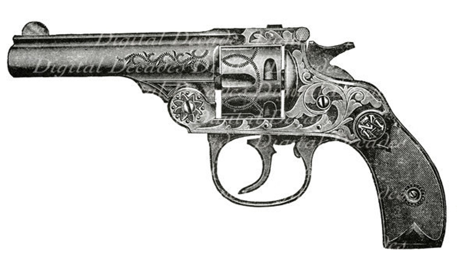 Fancy Engraved Revolver - Gun Weapon Steampunk - Digital Image ...