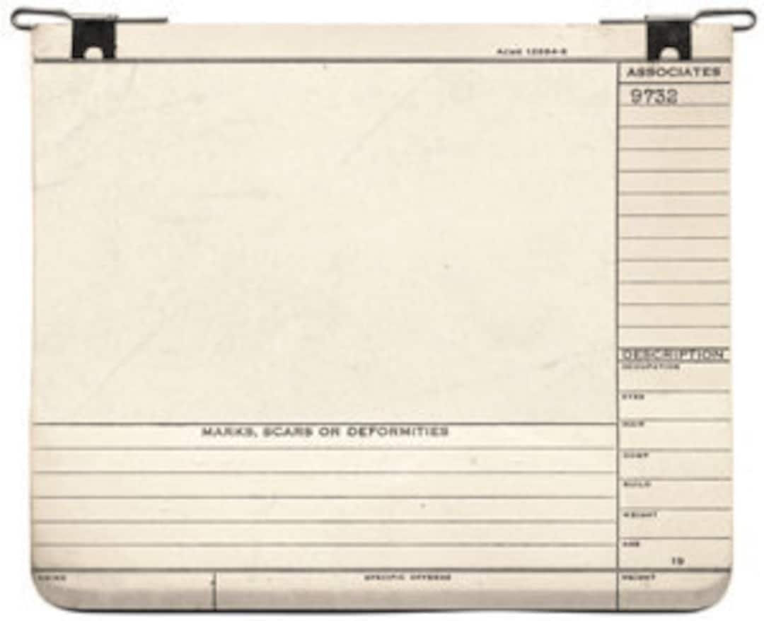 Arrest Sheet Mug Shot Rap Card Book Em Crime Police Detective ...