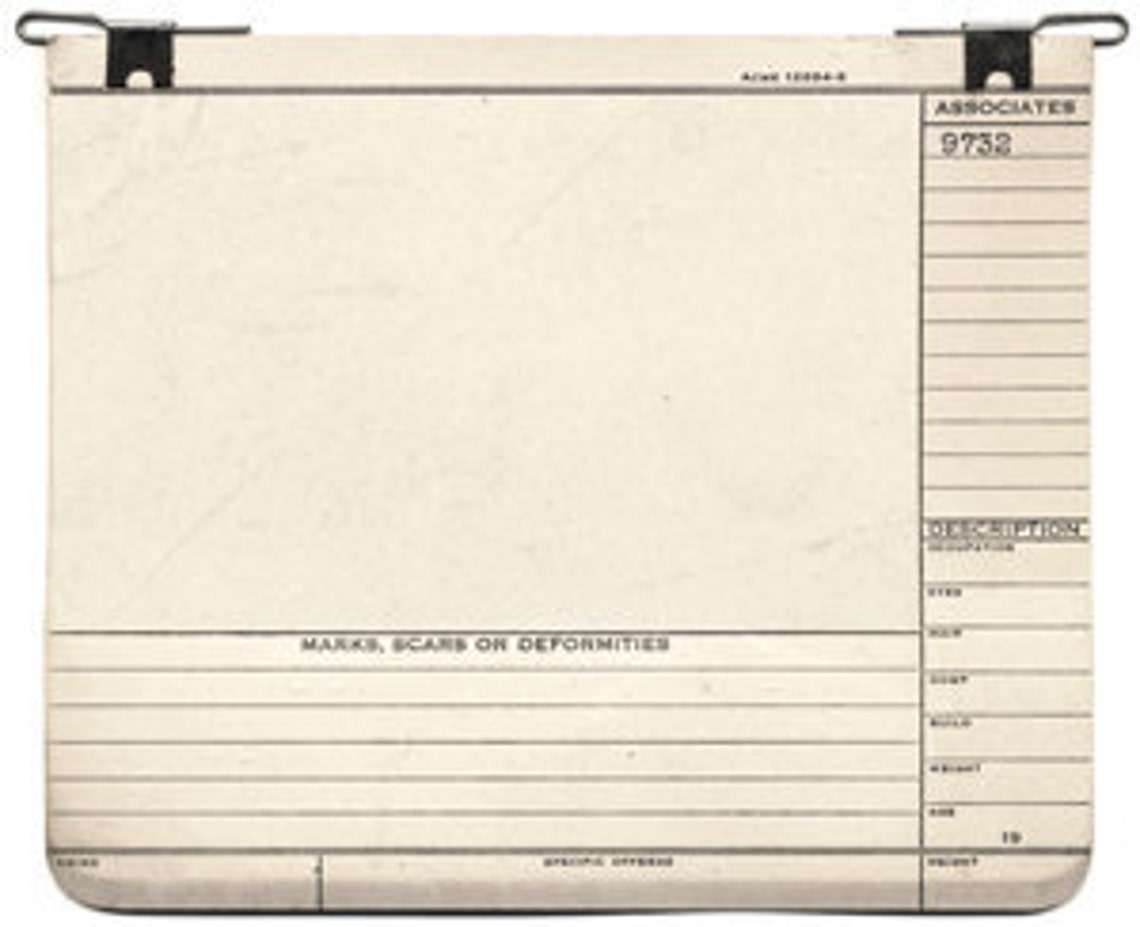 Arrest Sheet Mug Shot Rap Card Book Em Crime Police Detective ...