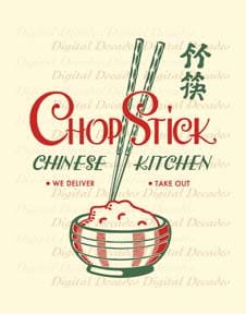 Vintage Chinese Restaurant Menu Cover - Digital File - Vintage Photo ...