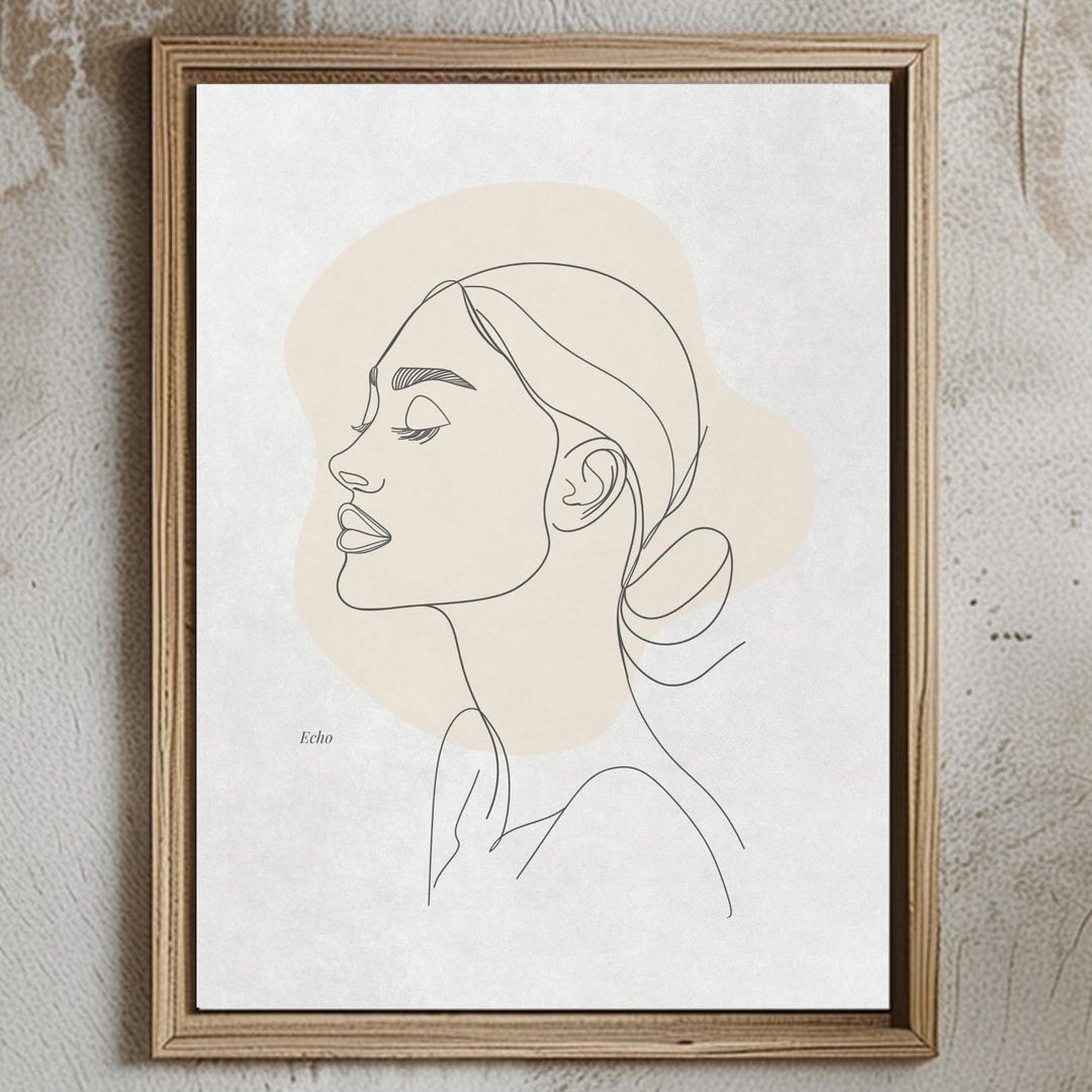 Echo Minimalist Line Drawing Printable Wall Art for Neutral ...