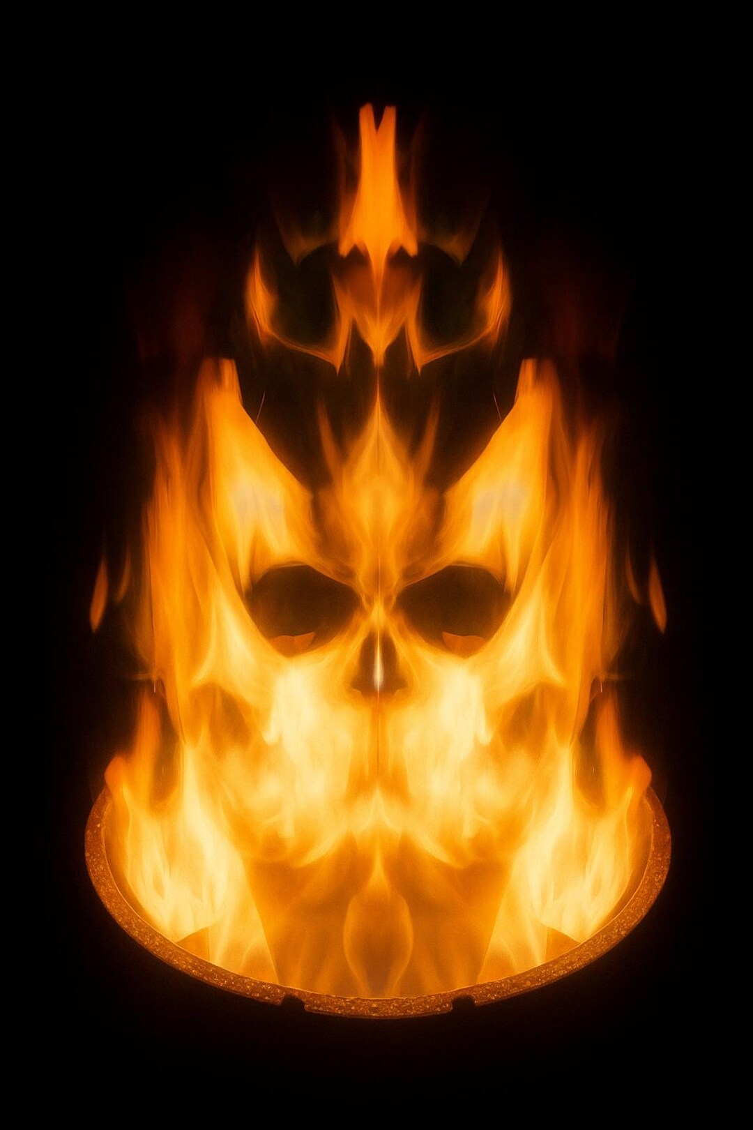 Surreal Fire Skull Print – Gothic Flame Art (digital Download) - Etsy