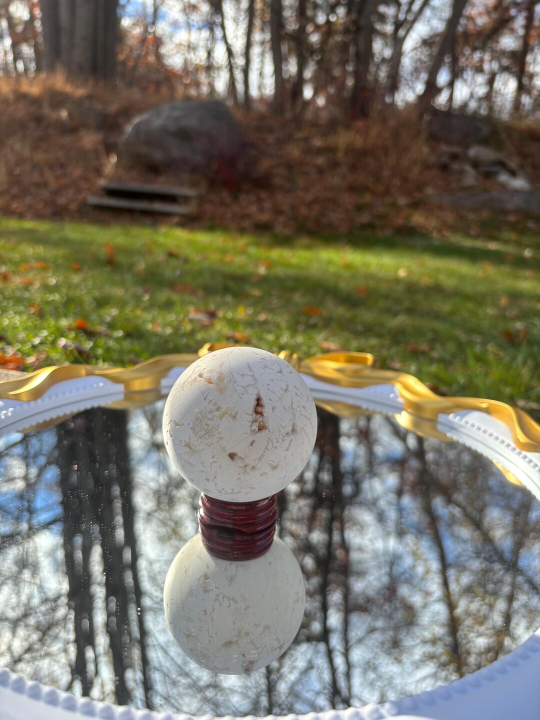 Snow Plume Agate Sphere With Druzy - Etsy