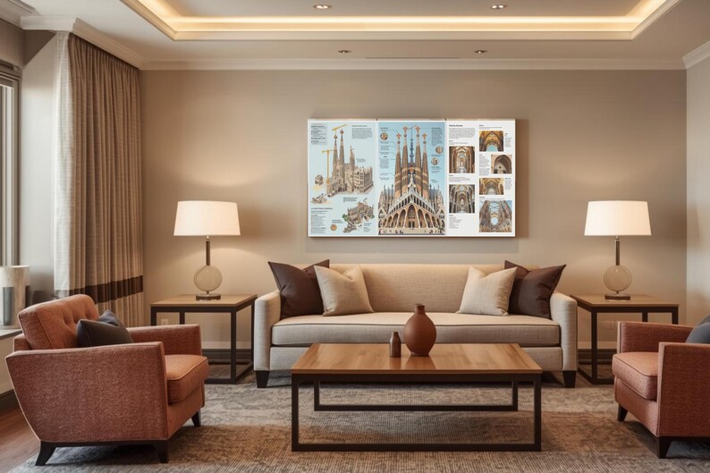 La Sagrada Familia Construction Poster, Antoni Gaudí Architecture Art ...