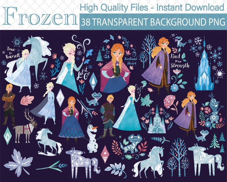 38 diseños. Fondo transparente PNG de Frozen para calcomanías, álbumes ...