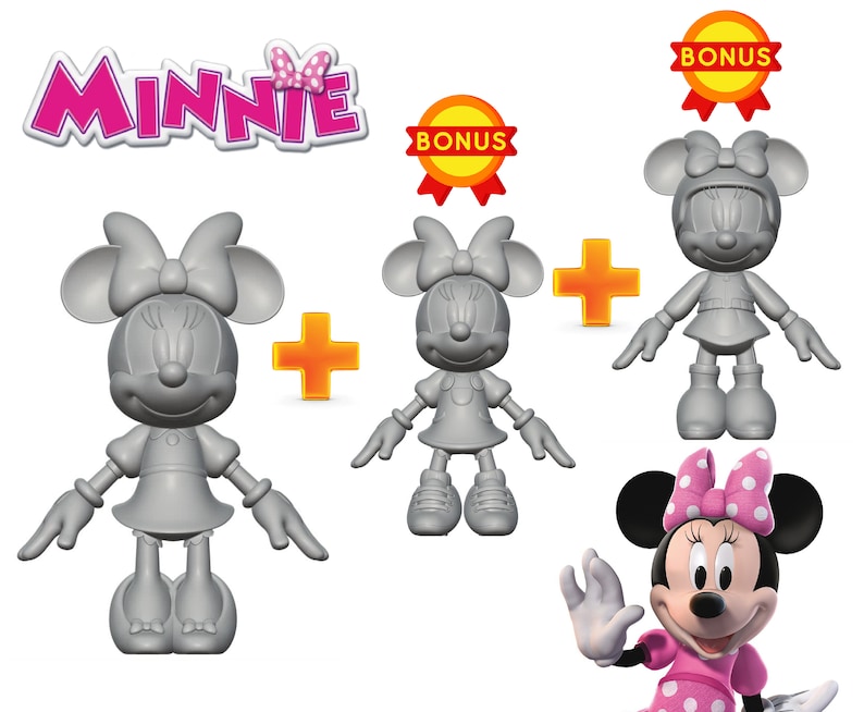 Minnie 3D Obj File, Bonus Pack, Digital Instant Download - Etsy