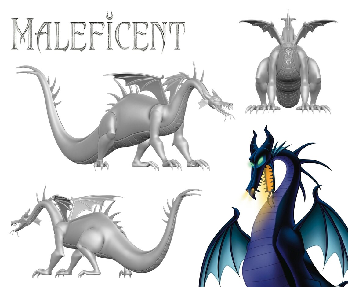 Maleficent Dragon 3D Obj File, Digital Instant Download - Etsy