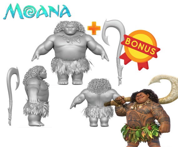 Maui and Magical Fish Hook 3D Obj File Digital Instant - Etsy