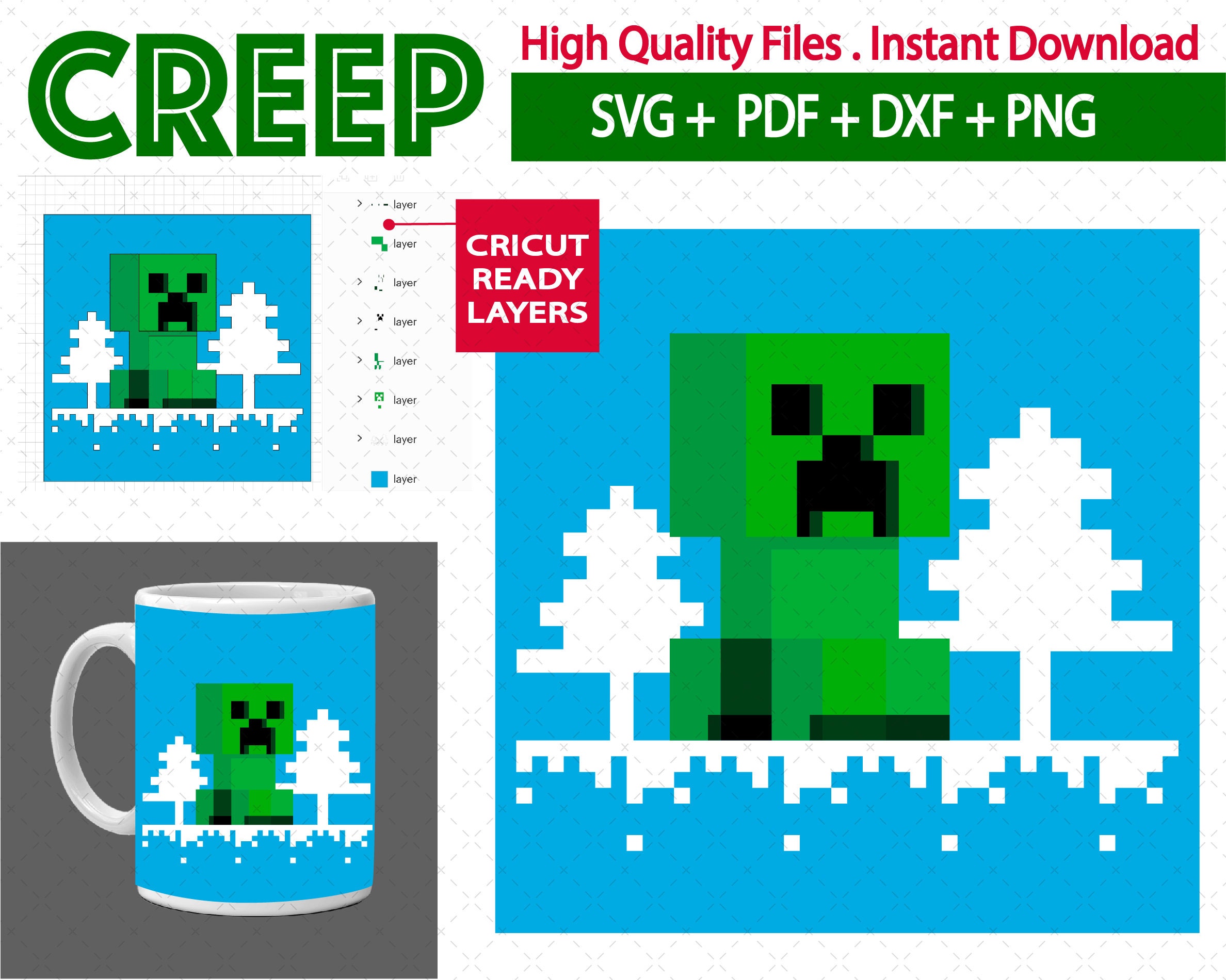 Winter Creep for Cricut Silhouette Cut File Stickers - Etsy