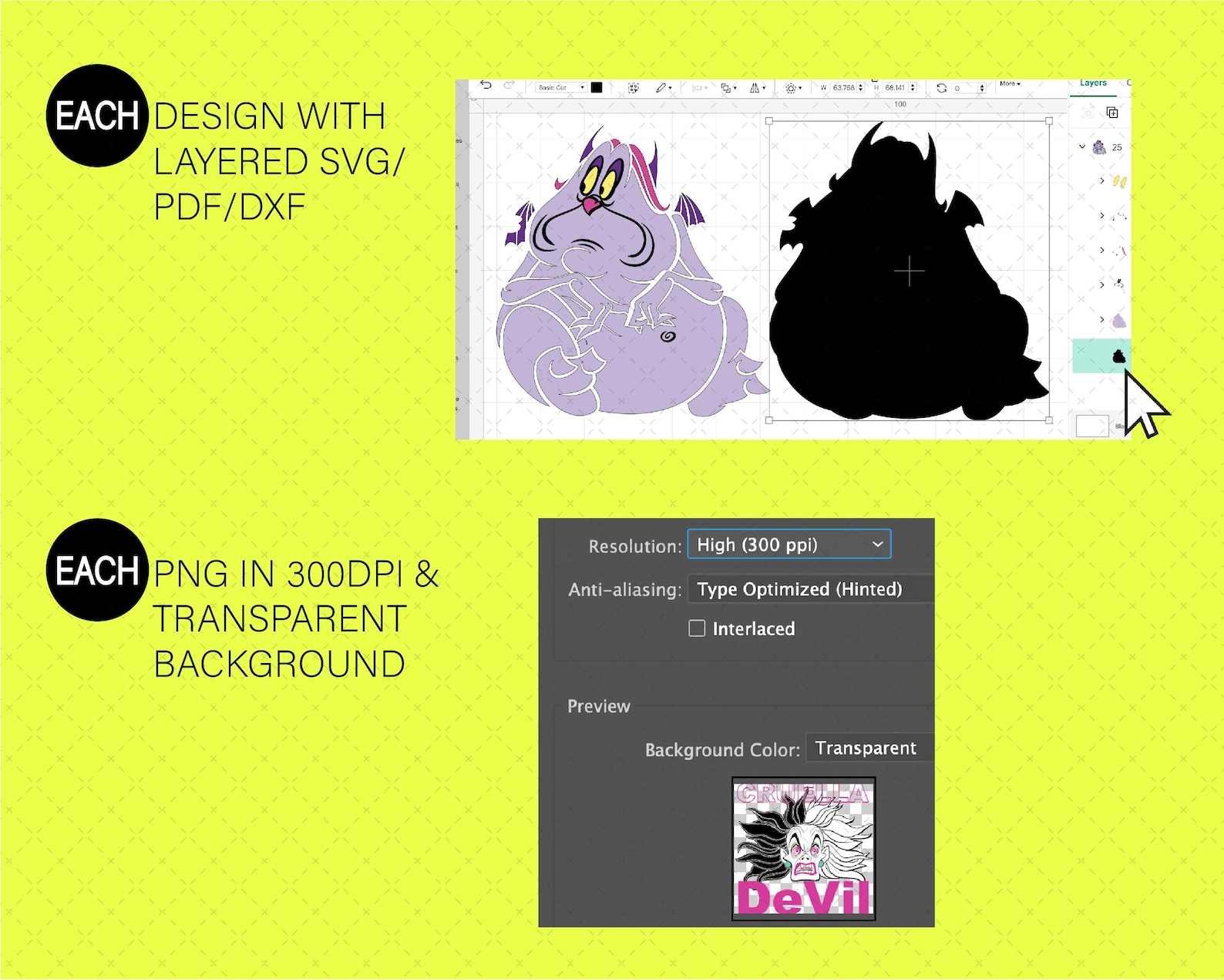 37 Digital Movie Villain Designs for Cutting Machine, Sublimation ...