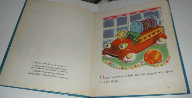 Wonder Books the Too Little Fire Engine Story and Pictures by - Etsy