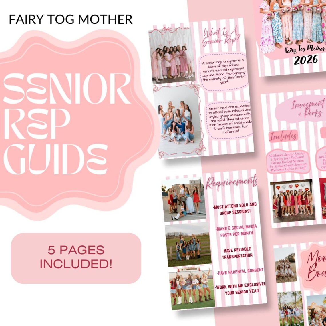 Senior Rep Guide Social Media Template for Photographers - Etsy