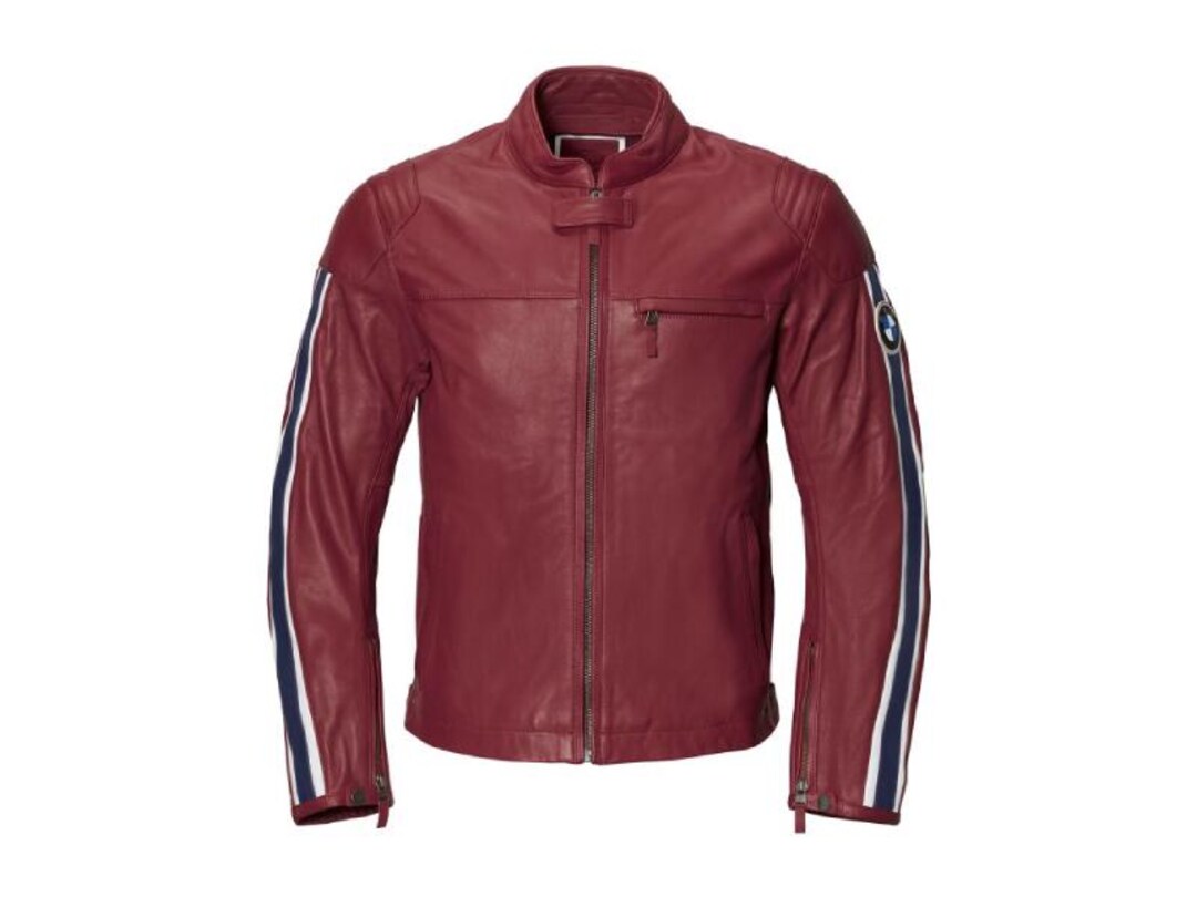 BMW Maroon Leather Cafe Racer Jacket, Vintage Style Biker Coat - Etsy