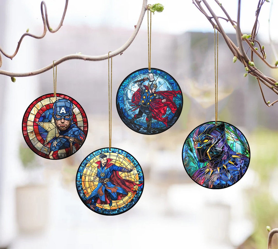 Stained Glass Marvel Characters, Marvel Car Accessories, Avengers ...