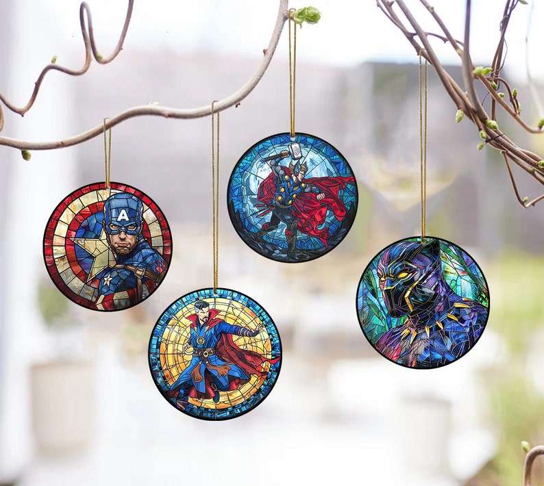 Stained Glass Marvel Characters, Marvel Car Accessories, Avengers ...