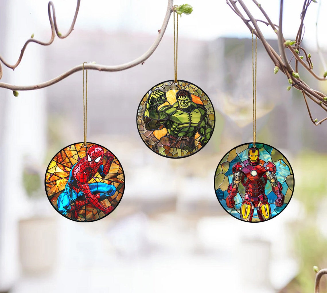 Stained Glass Marvel Characters, Marvel Car Accessories, Avengers ...
