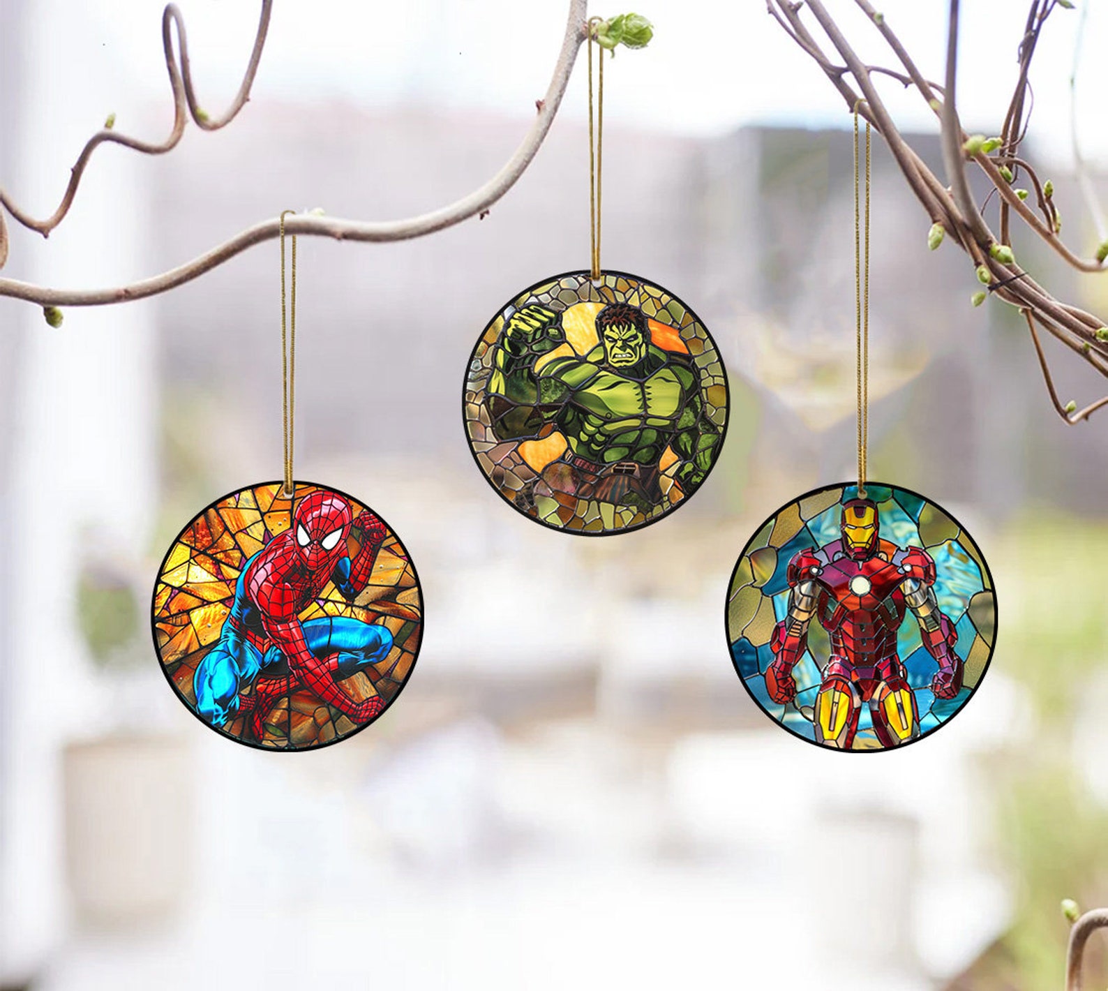 Stained Glass Marvel Characters, Marvel Car Accessories, Avengers ...