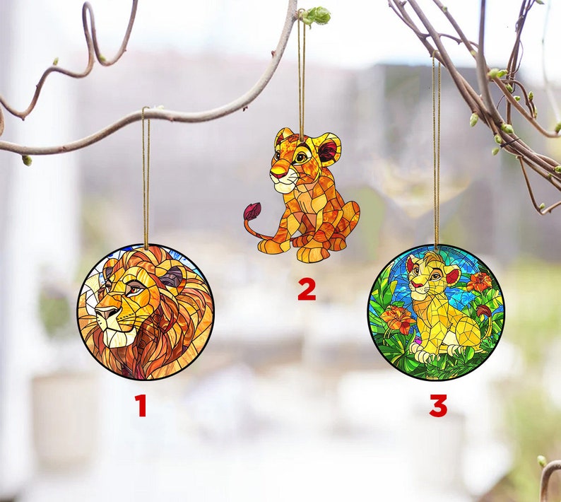 Stained Glass Lion King Suncatcher Ornament, Simba Acrylic Suncatcher ...