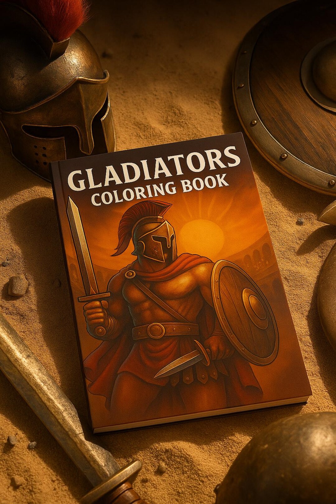 Gladiator Coloring Book | Ancient Fighters & Arena Illustrations ...