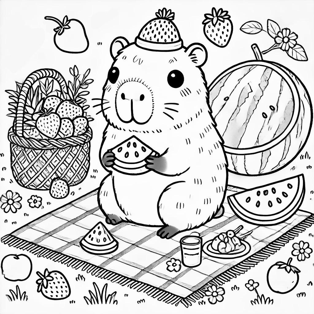 Capybara Coloring Book | Relaxing Animal Designs to Color | Cute ...