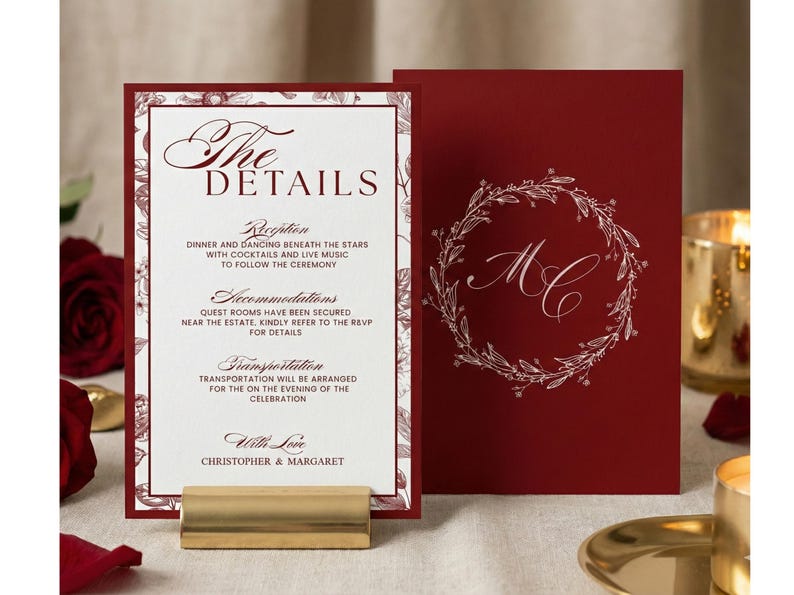 Buy Old Money Wedding Details Card and RSVP Template With Additional ...