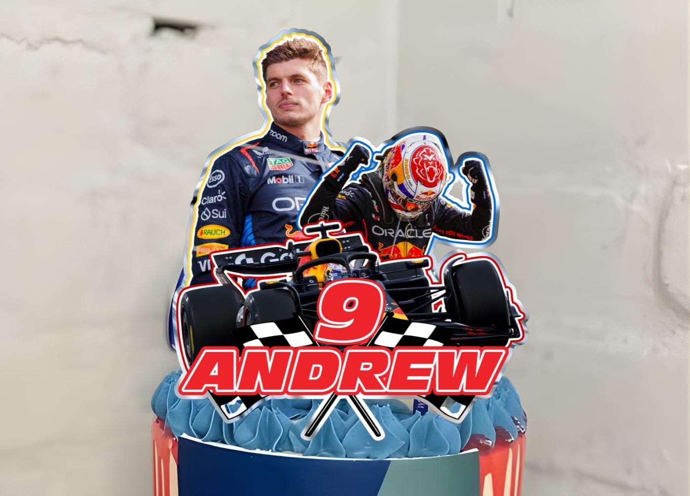 Personalised Max Verstappen F1 Red Bull Cake Topper (digital File) - Etsy