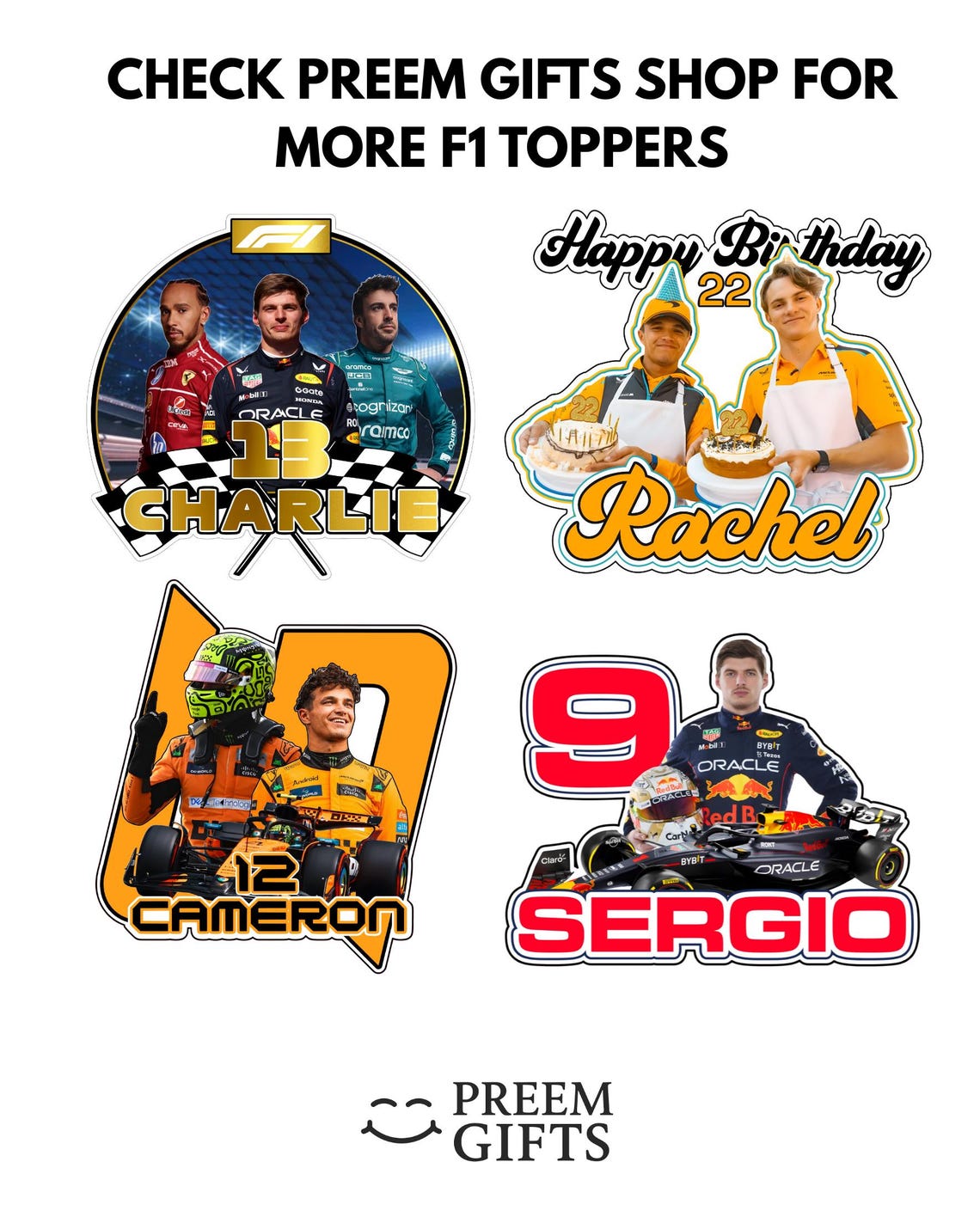 Personalised Max Verstappen F1 Red Bull Cake Topper (digital File) - Etsy