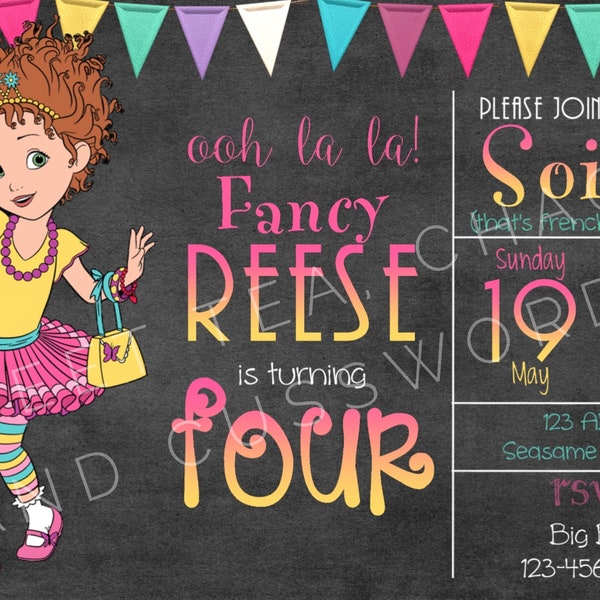 Fancy Nancy Birthday Invitation - Etsy