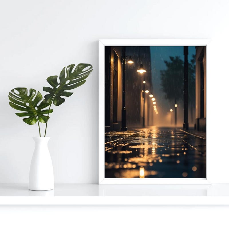 Rainy Streetlights - Etsy