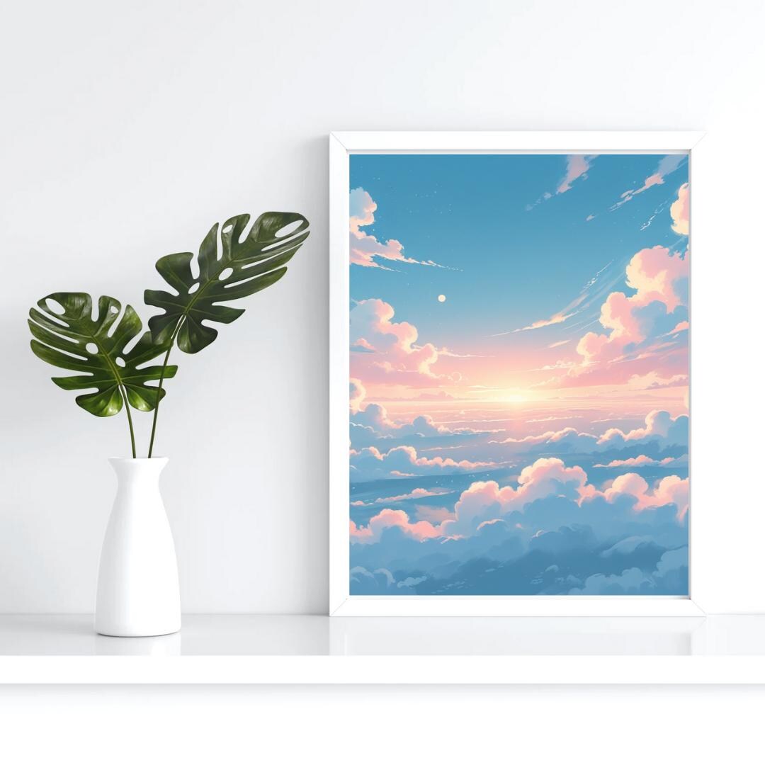 Soft Pastel Cloudcore Wall Art – Calm Sky Aesthetic Digital Print Set ...