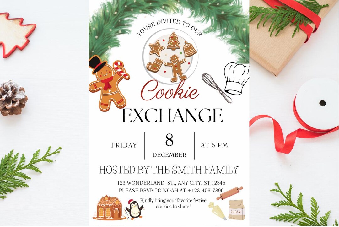 Christmas Cookie Exchange Invitation | Holiday Baking Party Invite ...