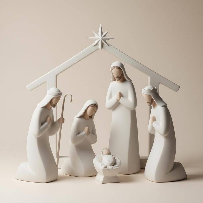 Nativity Scene – 3D Printable STL File | Modern Minimalist Crèche ...